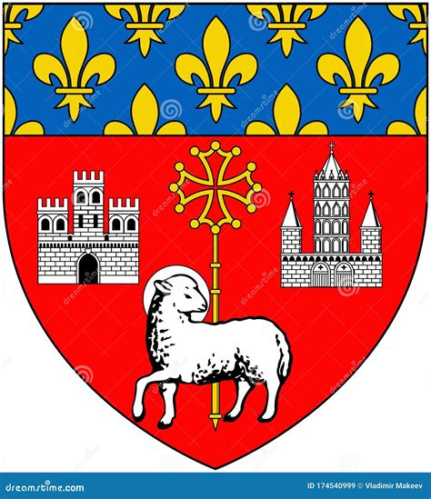 Герб города Тулуза Франция Иллюстрация штока иллюстрации