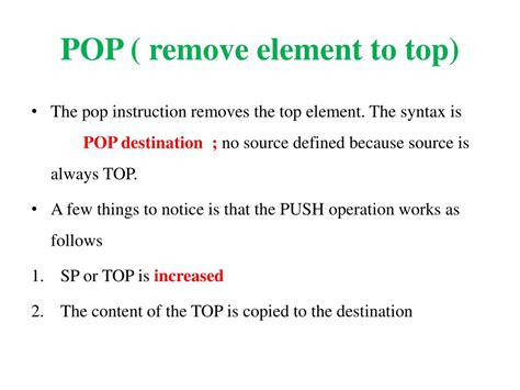 Ppt Push And Pop Instruction Powerpoint Presentation Free Download