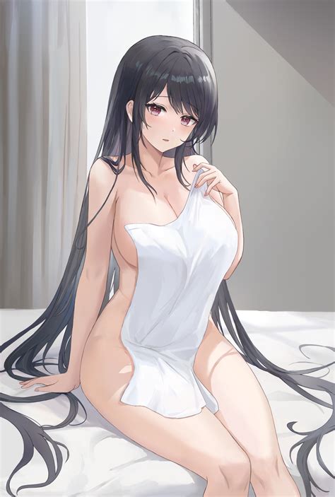 Kuza Brs Chen Hai Azur Lane Azur Lane Highres Girl Bare Shoulders Bed Black Hair