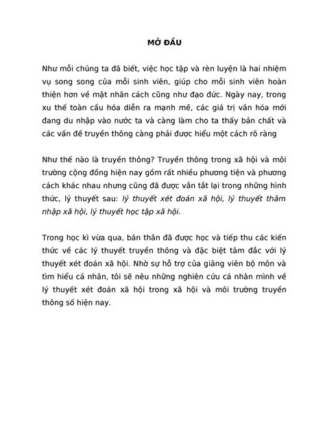 Ly thuyt truyn thong phan tich xet doa MỞ ĐẦU Như mỗi chúng ta đã biết việc học tập và rèn