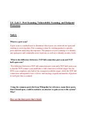 Lab Port Scanning Vulnerability Scanning And Endpoint Protection Pdf Lab Port