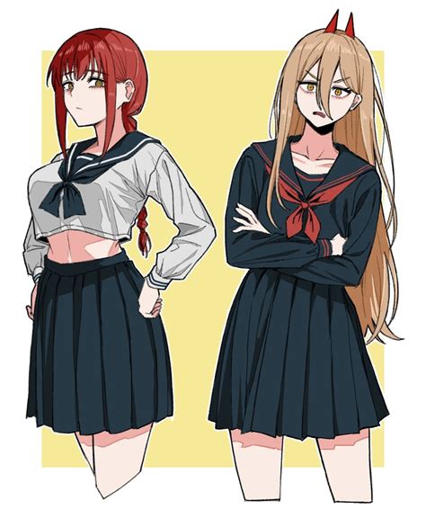 Makima And Power Chainsaw Man Drawn By Siribang Danbooru