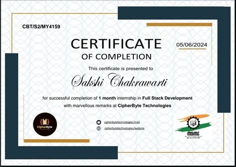 Sakshi Chakrawarti On Linkedin Cipherbyte Cipherbyteinternship