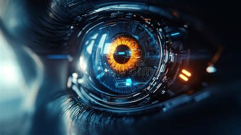 Close Up Of Biometric Iris Scanner Technology Stock Illustration