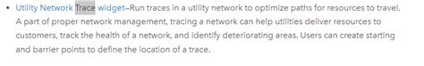 Does The Network Trace Widget Support Trace Networ Esri Community