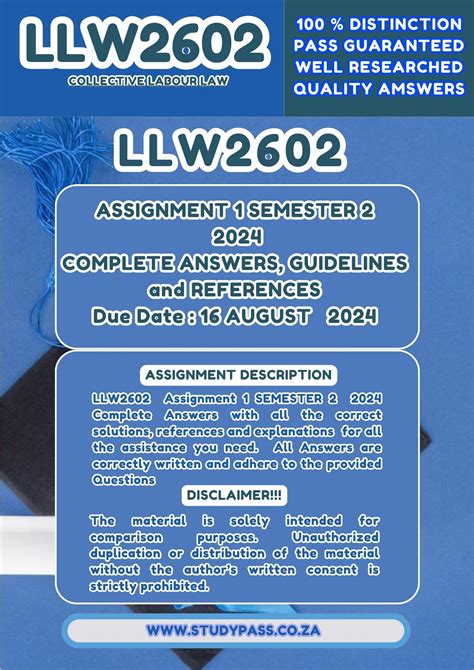 Llw2602 Assignment 1 Semester 2 2024 Complete Answers 16 August 2024