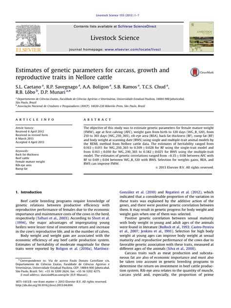 Estimates Of Genetic Parameters For Carcass Growth And Reproductive Traits Victorarrieta Pdf