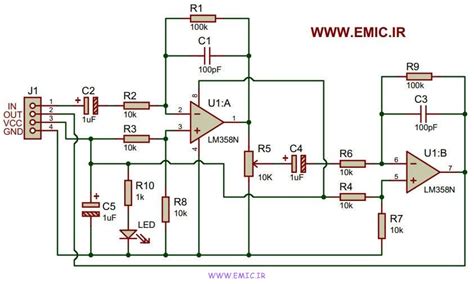 Lm358 Amplifier Module Circuit Emic اِمیک آموزش الکترونیک و میکروکنترلر
