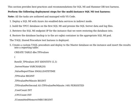 Appendix A Sql Mi And Hammer Db Test Harness Details Building Azure Arc Enabled Data Services