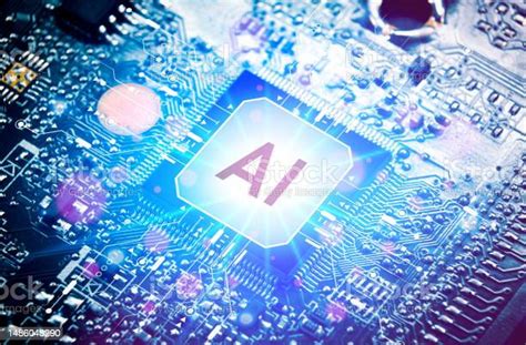 Ai 인공 지능 개념 메인보드 전자 컴퓨터 배경에 빛나는 Ai 인터페이스가 있는 마이크로프로세서의 클로즈업 인공지능에 대한 스톡 사진 및 기타 이미지 Istock