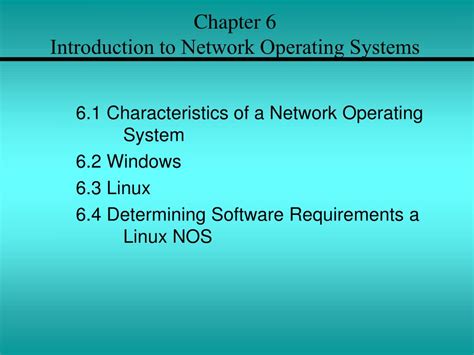 PPT Chapter Introduction To Network Operating Systems PowerPoint Presentation ID
