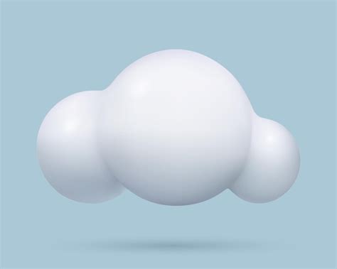푸른 하늘 배경에 D 흰 구름 아이콘 현실적인 3 차원 귀여운 만화 디자인 요소 프리미엄 벡터
