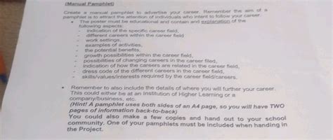 Menual Pamphlet Create A Manuat Pamphlet To StudyX