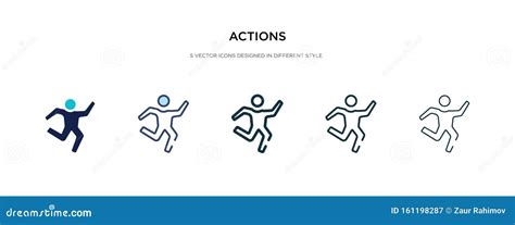 Actions Icon In Different Style Vector Illustration Two Colored And