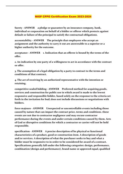 Nigp Cppo Certification Exam Nigp Cppo Certification Stuvia Us