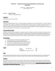 ENGR 3215 Syllabus Spring 2021 Doc ENGR 3215 Statistical Quality