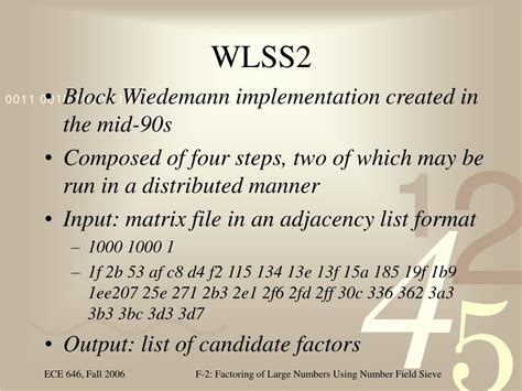 Ppt Factoring Of Large Numbers Using Number Field Sieve Matrix Step