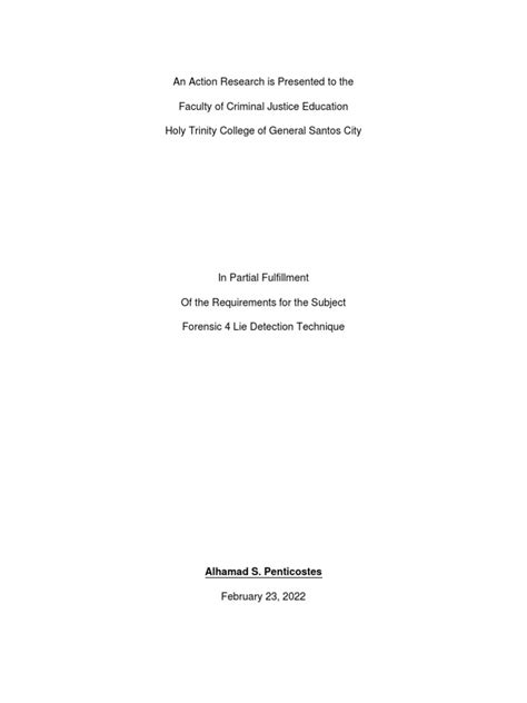 Lie Detection Action Research Pdf Polygraph Cognition