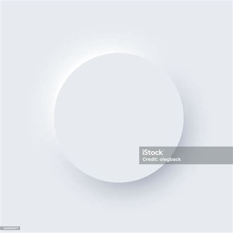 Neumorphism Ui 그림자 벡터 그림이 있는 원형 흰색 링 버튼 추상 3d Skeuomorphic 최소 소프트 버튼 둥근 모양과 잔물결의 디지털 디자인 요소 현대