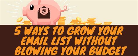 Infographic Five Ways To Grow Your Email List Without Blowing Your Budget