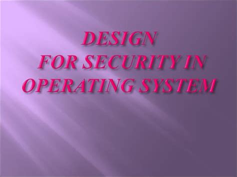 Operating System Security Pdf