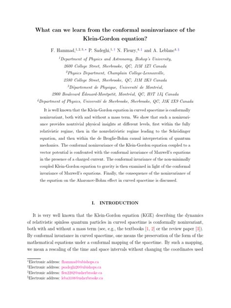 What Can We Learn From The Conformal Noninvariance Of The Kg Equation