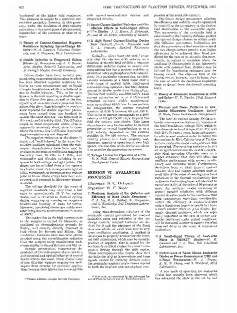 A Small Signal Theory Of Avalanche Noise In Impatt Diodes Ieee