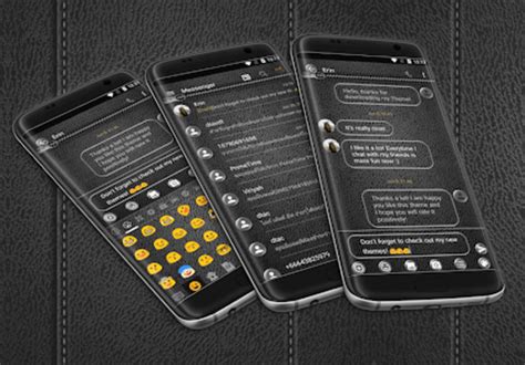 Sms Messages Leather Black For Android Download