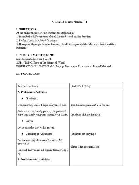 A Detailed Lesson Plan In Ict Pdf Window Computing Cursor User Interface