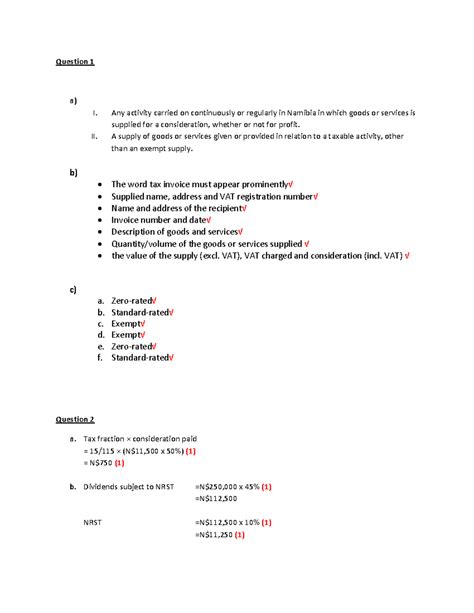 Test Memo Test Answer To Questions Question A I Any Activity Carried On