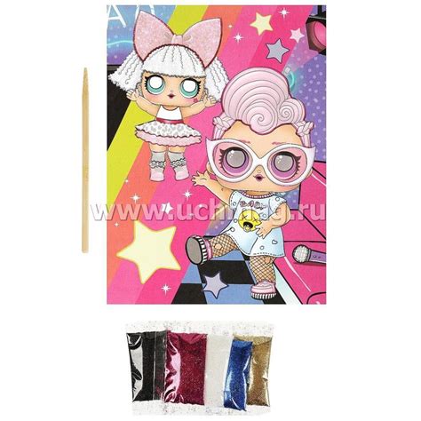 Набор для детского творчества Аппликация из песка с глиттером Куколки модницы купить по