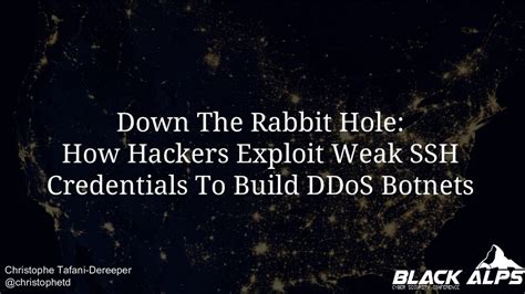 Down The Rabbit Hole How Hackers Exploit Weak Ssh Credentials To Build Ddos Botnets Speaker Deck