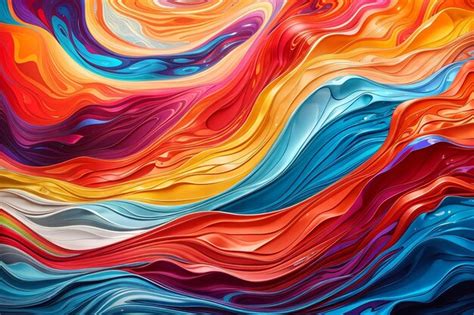 Premium Ai Image Vibrant Colors Flow In Abstract Wave Pattern