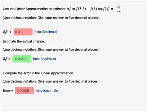 Solved Use The Linear Approximation To Estimate Af F35