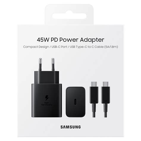 Samsung Super Fast Usb C Power Adapter Ep T Xbegeu W Black