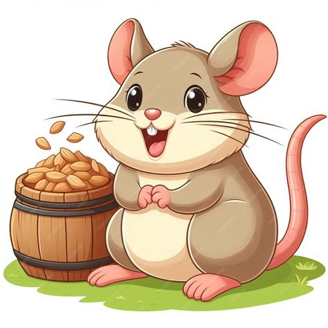 Premium Vector Cute Gerbil Vector Cartoon Illustration