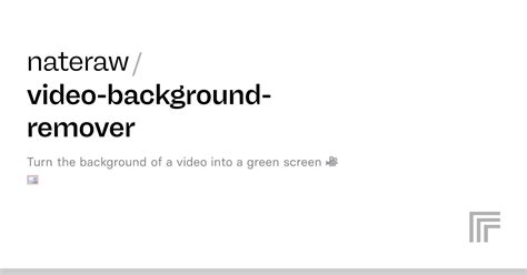 Nateraw Video Background Remover Run With An API On Replicate