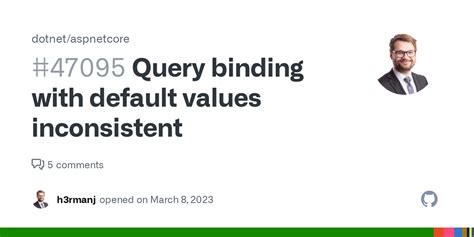 query binding with default values inconsistent · issue 47095 · dotnet