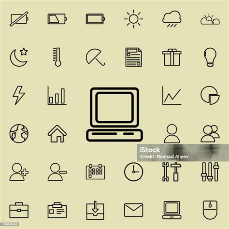 데스크톱 컴퓨터 아이콘입니다 최소한의 아이콘의 자세한 설정 합니다 프리미엄 그래픽 디자인입니다 웹사이트 웹 디자인 모바일 응용