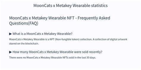 Mooncats X Metakey Wearable Nft Floor Price And Value