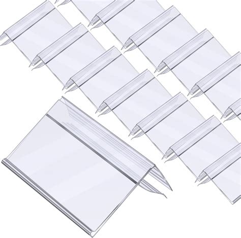 Qunclay 125 X 3 Inches Shelf Label Holder Clear Plastic Clip On Labels