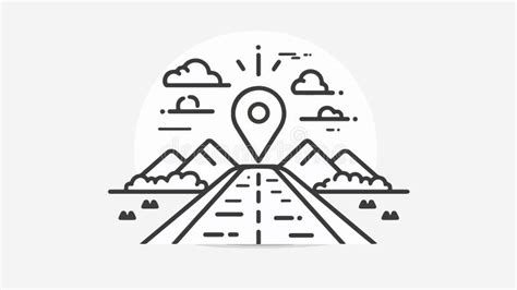 Navigating The Route With Gps Pin Navigator Outline Icon Stock Vector