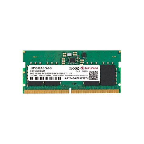 Transcend Ram Memory Ddr5 5600 So Dimm 8gb รับประกันตลอดอายุการใช้งาน Transcend Ram Memory Ddr5 5600 So Dimm 8gb รับประกันตลอดอายุการใช้งาน