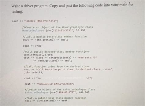 solved derived class hourly emplovee class derives from