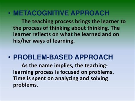 Teaching In General Teaching Approach Metacognitive