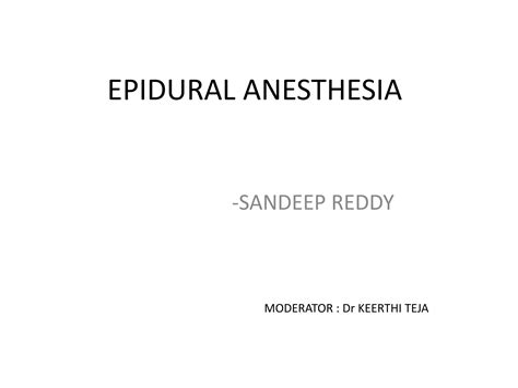 Epidural Anesthesia Pptx