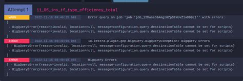 Bigquery Query Can Not Use DECLARE When A DestinationTable Is