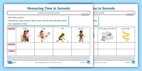 Measuring Time In Seconds Maths Worksheets Twinkl