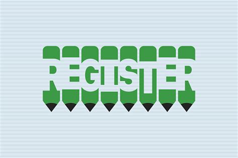 펜 기호 창의적인 아이디어 디자인으로 텍스트를 등록하십시오 등록 타이포그래피 부정적인 공간 단어 벡터 그림 가입서에 대한 스톡 벡터 아트 및 기타 이미지 Istock