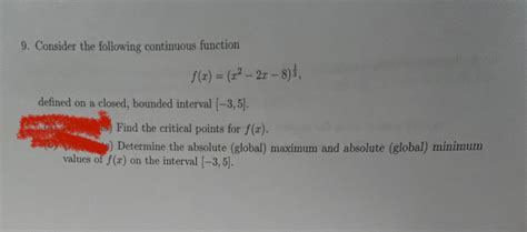 Solved Consider The Following Continuous